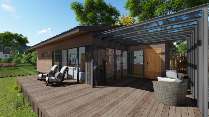 Deluxe Wood Luxury Prefab House Duplex Aluminium House Kit With Garden