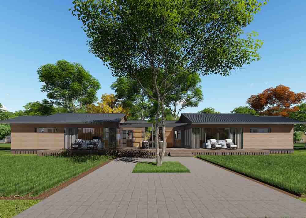 Delicate Sandwich Panel House Prefabricated With Wooden House Villa